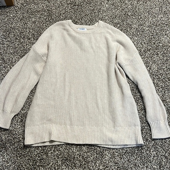 Old Navy | Sweaters | Old Navy Cream Chunky Knit Sweater Size L Like ...